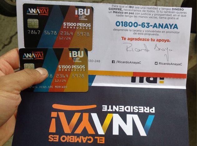 INE valida como propaganda tarjetas "IBU" que entrega Ricardo Anaya